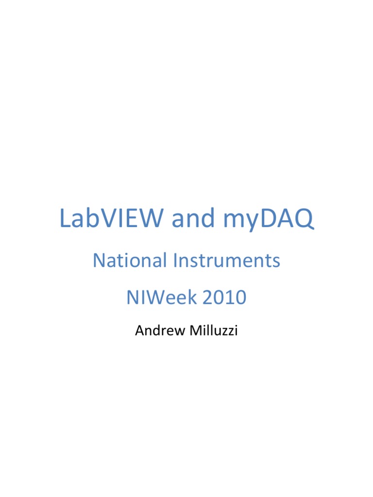 LabVIEW and myDAQ Guide | PDF | Control Flow | Boolean Algebra