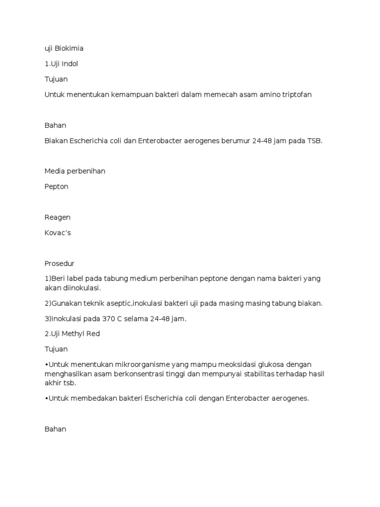 Uji Biokimia | PDF