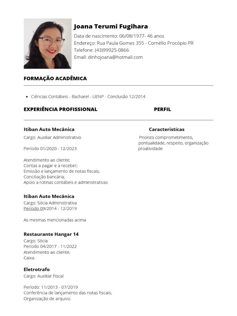 Currículo Simples Profissional - Formação, Experiência, Cursos e ...
