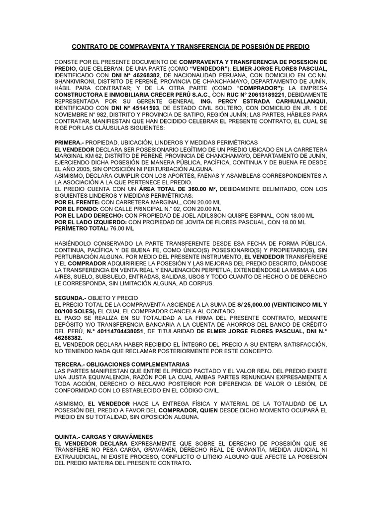 Compraventa de Predio - 360 m2 | PDF