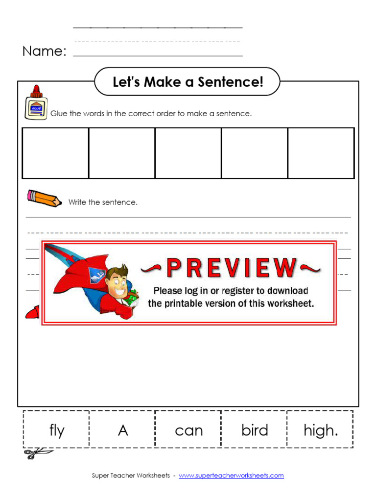 Build A Sentence A Bird Can Fly High | PDF