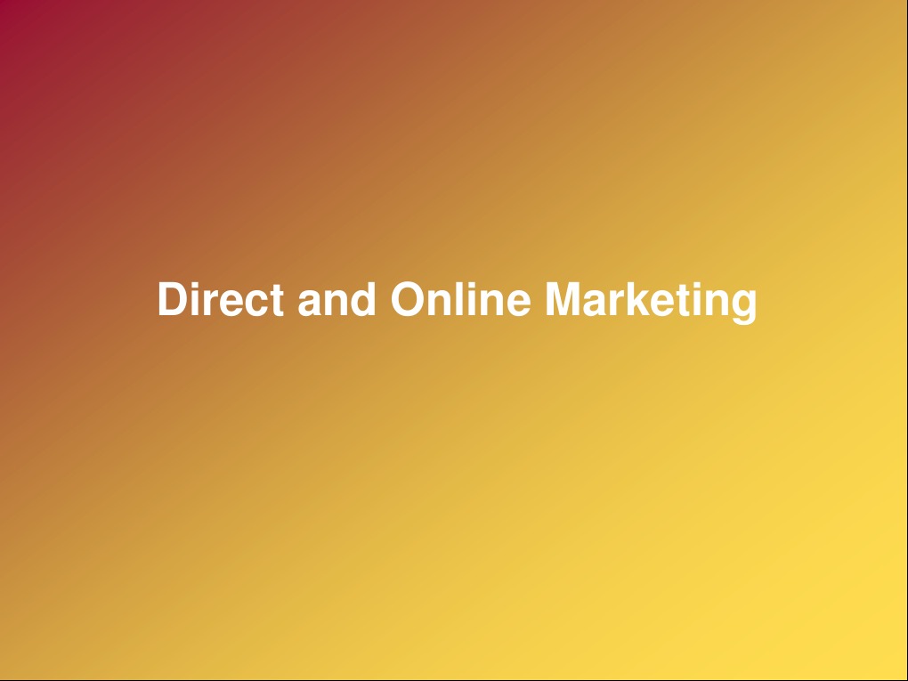 5.direct and Online Marketing | PDF | Direct Marketing | Online Advertising