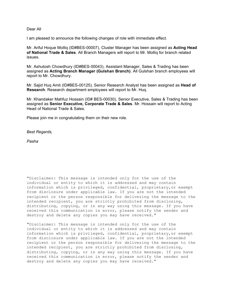 Organizational Announcement | PDF