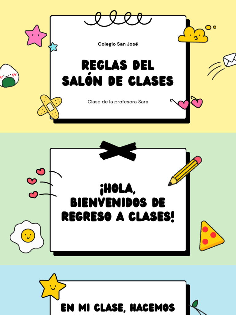 Hecho A Mano e Ilustrado Reglas Del Aula Presentación Educativa | PDF