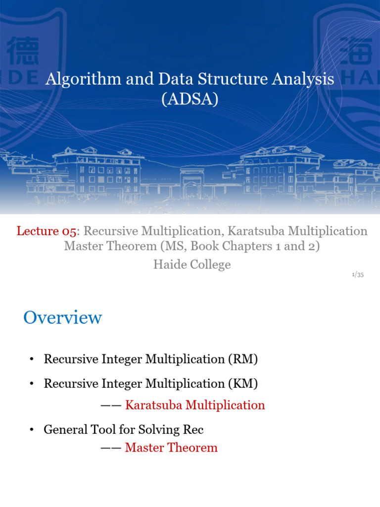 ADSA 05 RMKM & Master Theorem (2025) | PDF