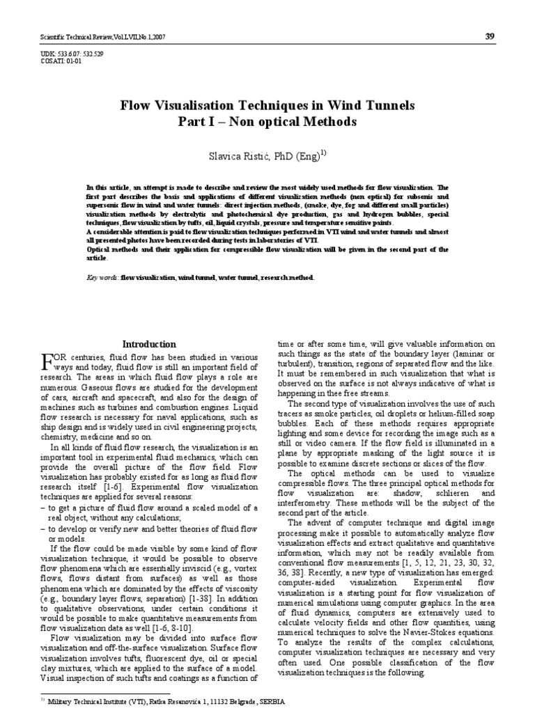Flow Visualization | PDF | Wind Tunnel | Fluid Dynamics