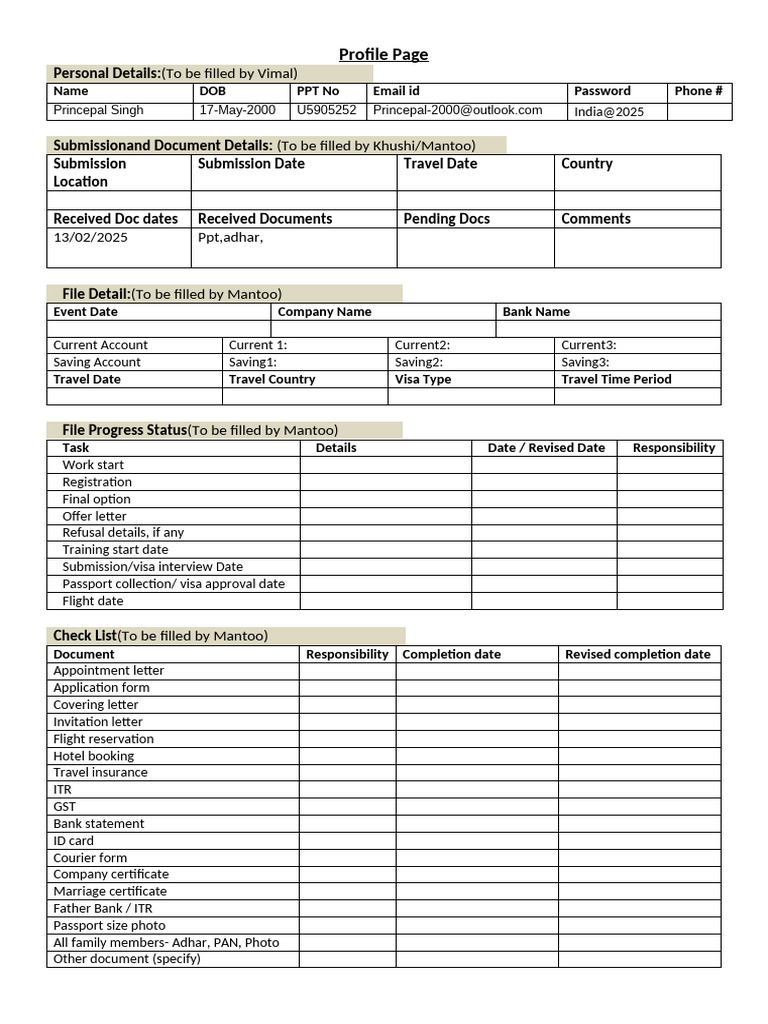 Princepal Profile Page | PDF