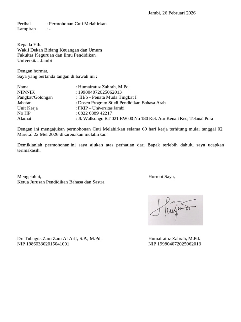 Surat Cuti Agung | PDF