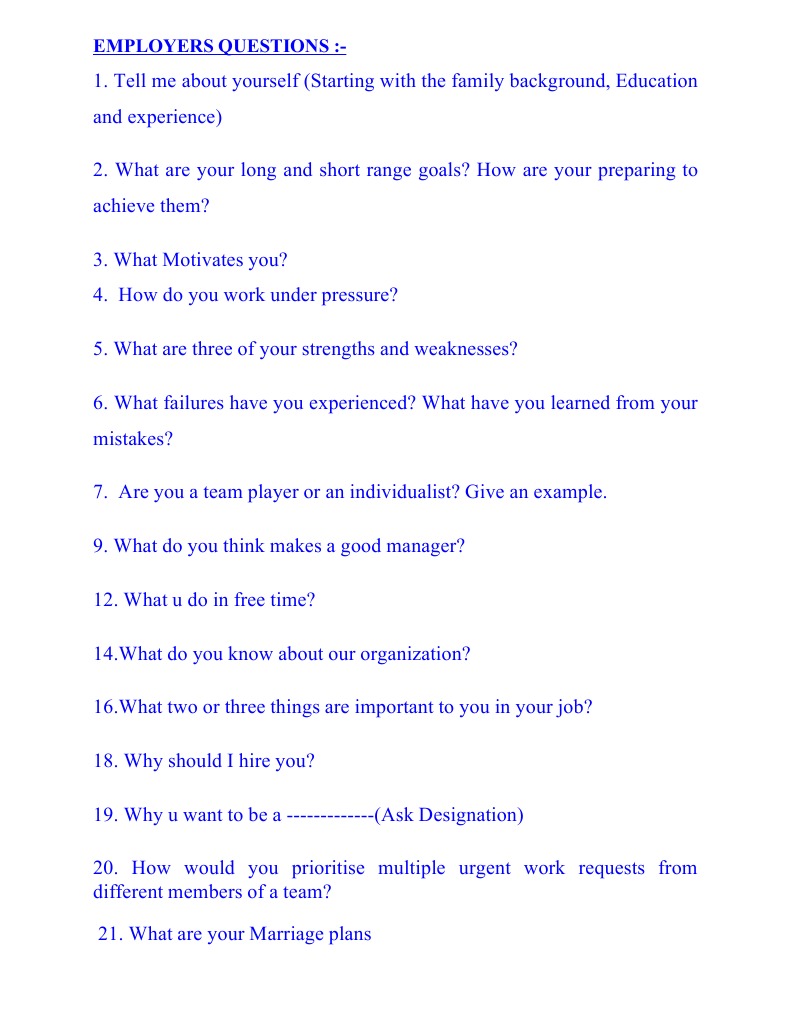 Essential Interview Questions for Employers & Candidates | PDF