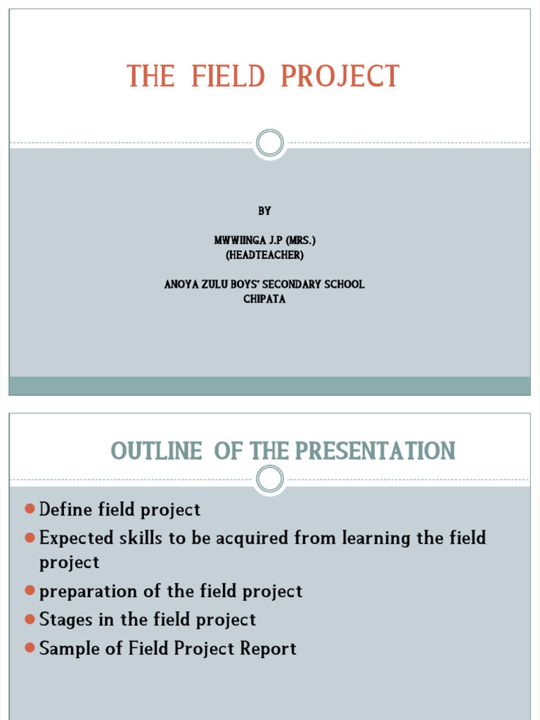 Field Work Presentation | PDF