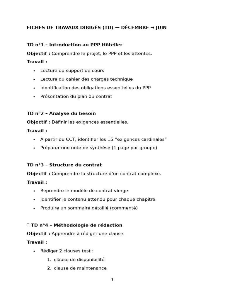 Fiche Des Travaux Diriges | PDF