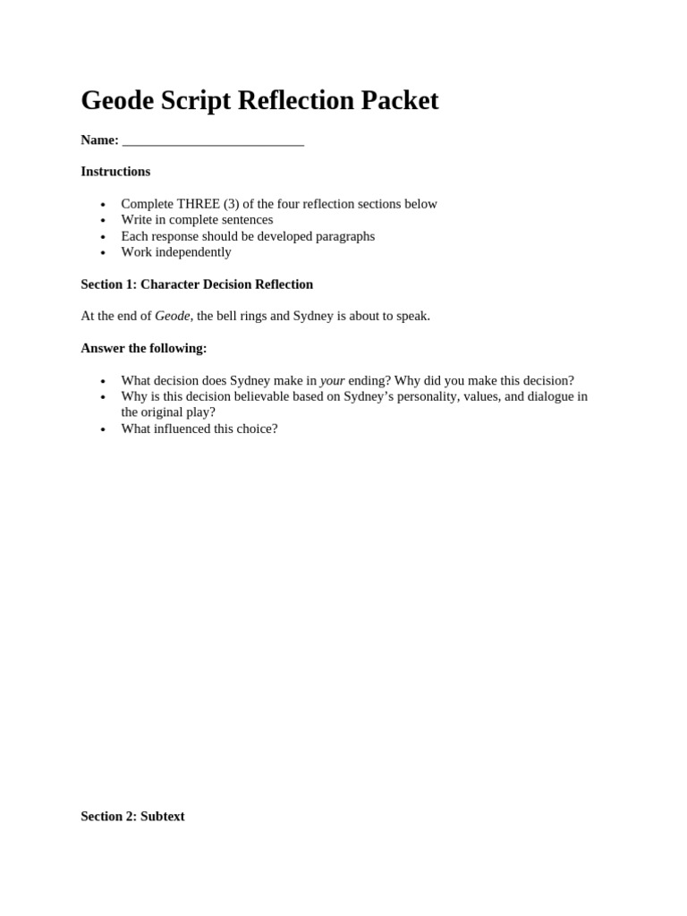 Geode Script Reflection Packet 2 | PDF