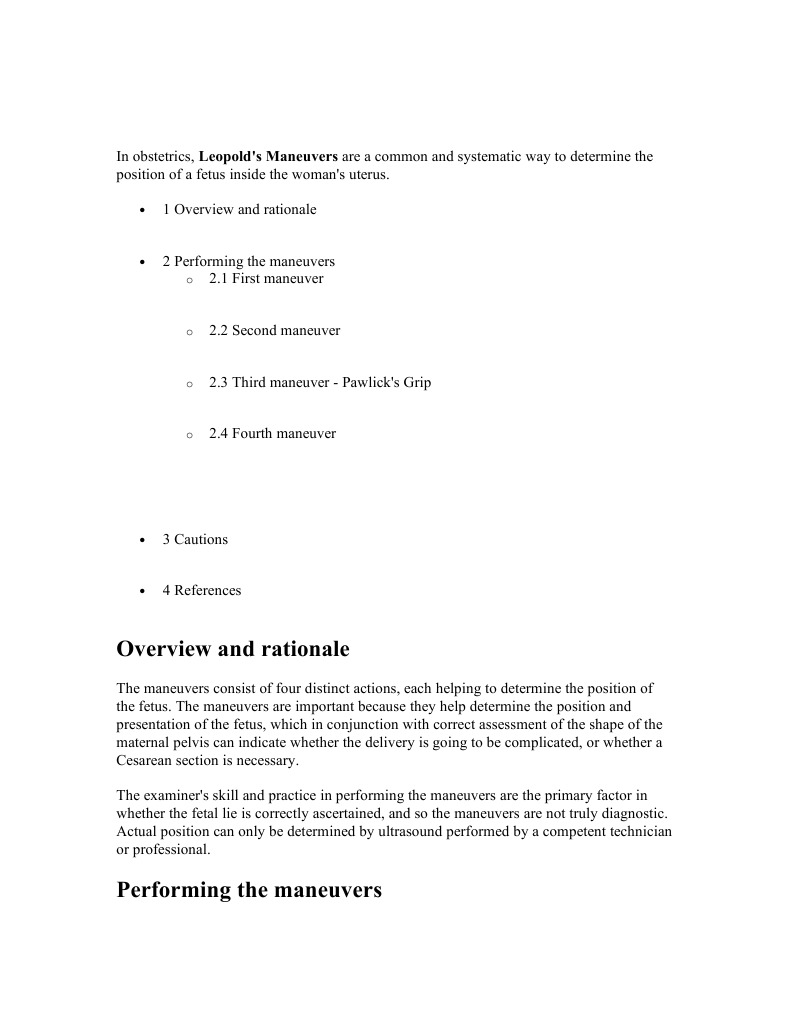 Leopold's Maneuver | Obstetrics | Maternal Health