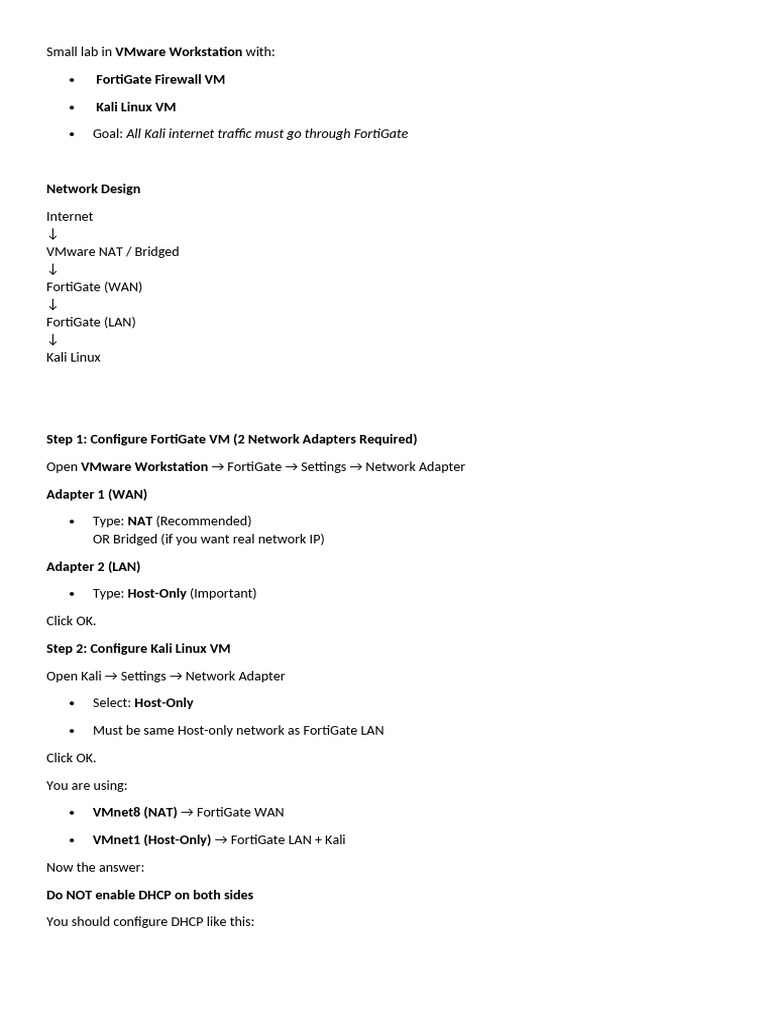 Fortigate Firewall Configuration 1 | PDF