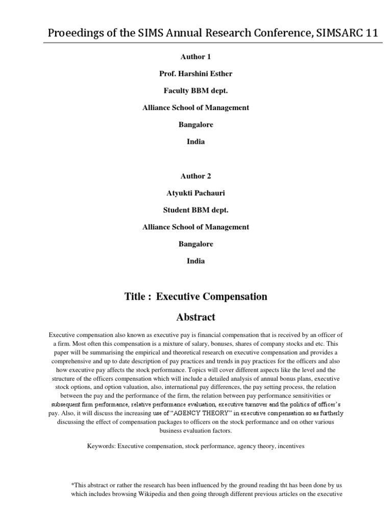 Executive Pay PDF Executive Compensation Salary