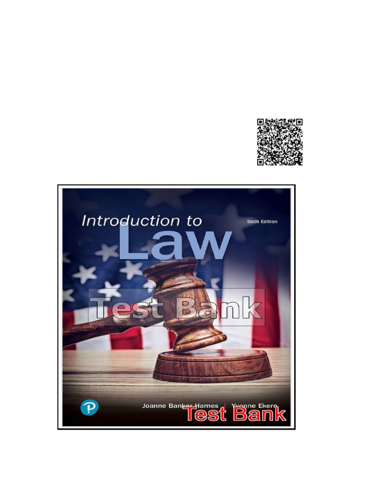Introduction To Law 6th Edition Hames Test Bank | PDF