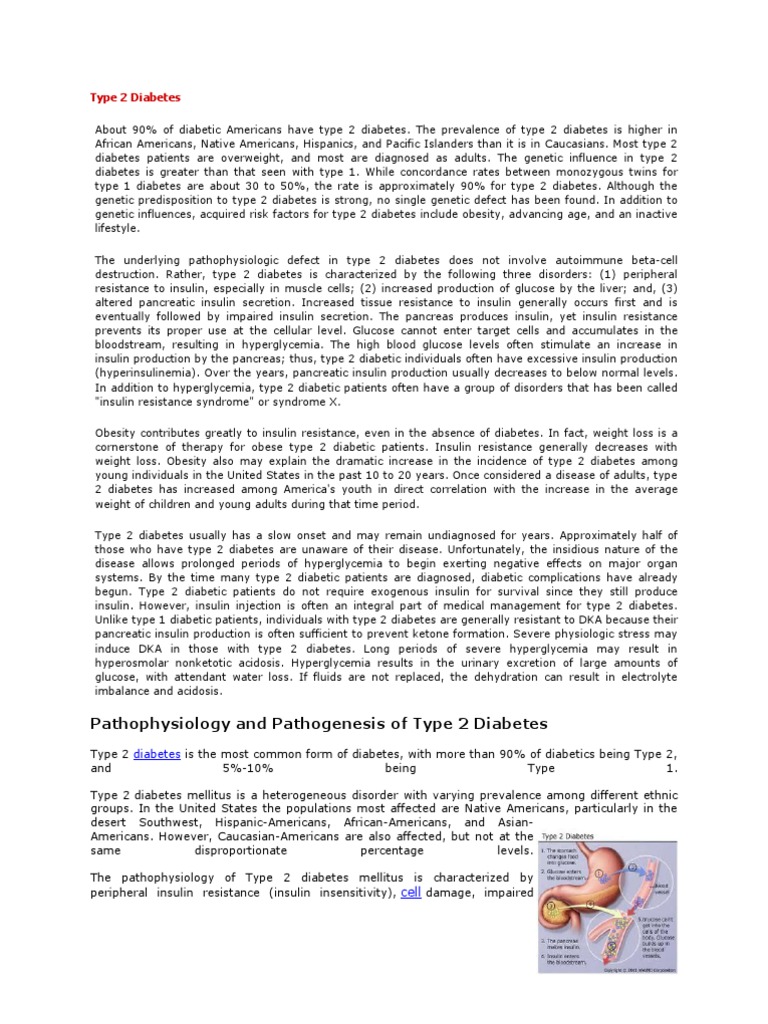 Pathophysiology and Pathogenesis of Type 2 Diabetes | PDF | Diabetes ...