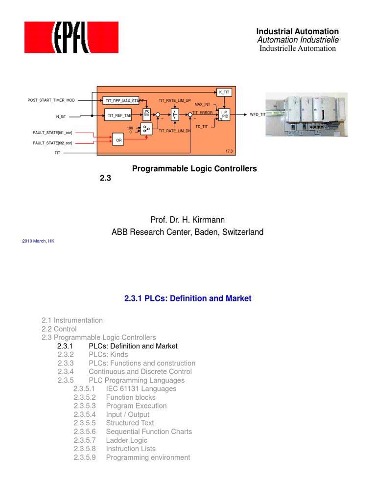 PLCs in Industrial Automation Overview | PDF | Programmable Logic ...