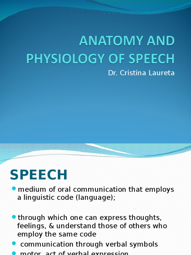 1 Anatomy And Physiology Of Speech Pdf Human Anatomy Organ