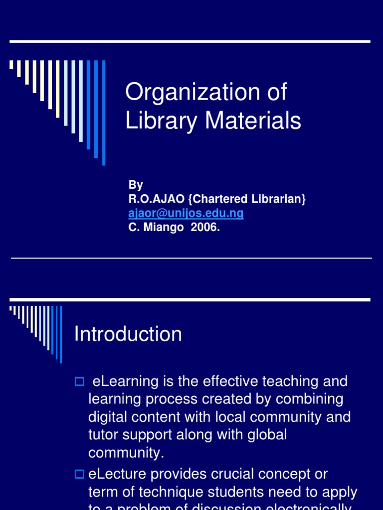 Organization of Library Materials | PDF | Libraries | Educational ...