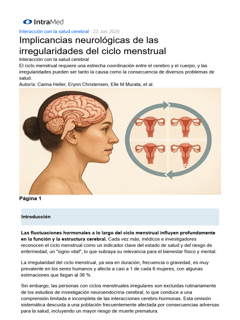 Intramed - Implicancias Neurológicas de Las Irregularidades Del Ciclo ...
