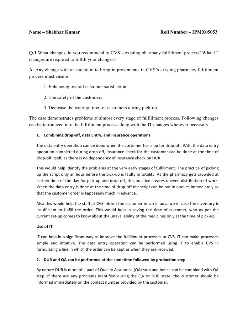 CVS Case - Analysis | PDF | Business | Computing