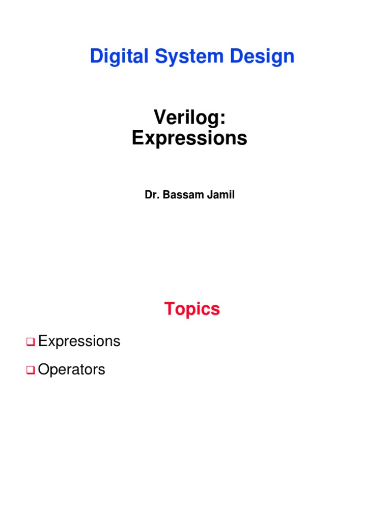 Verilog Basics 2 Expressions | PDF Verilog Basics 2 Expressions | PDF