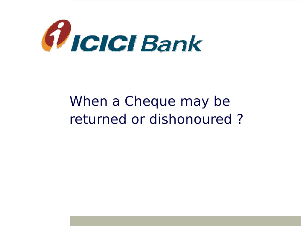 When A Cheque May Be Returned or Dishonoured ? | PDF
