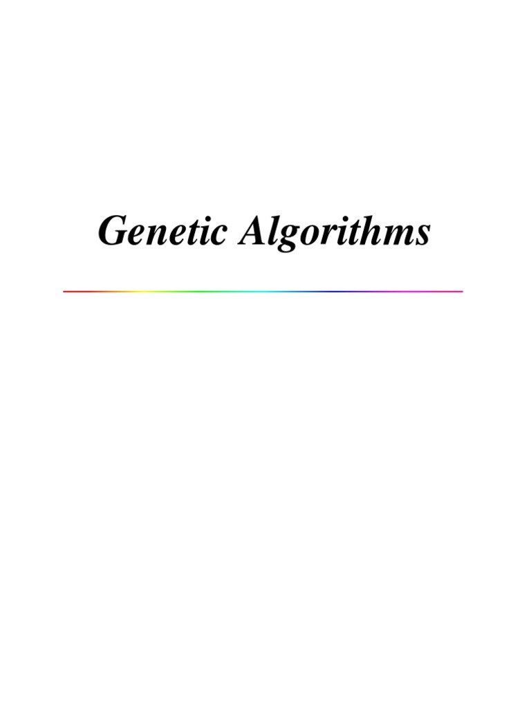 Genetic Algorithms Pdf Genetic Algorithm Natural Selection