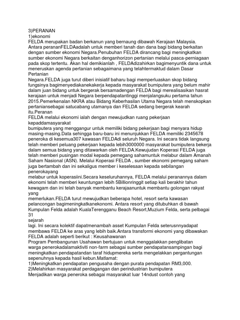 Peranan Felda | PDF