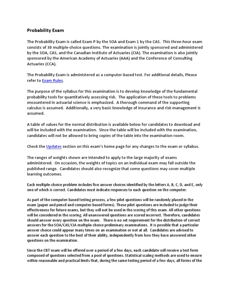 2012 July Exam P | PDF | Probability Distribution | Test (Assessment)