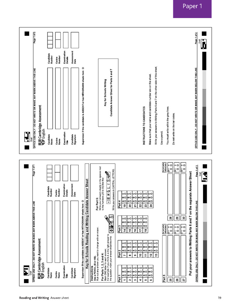 Answer Sheet A2 Key | PDF