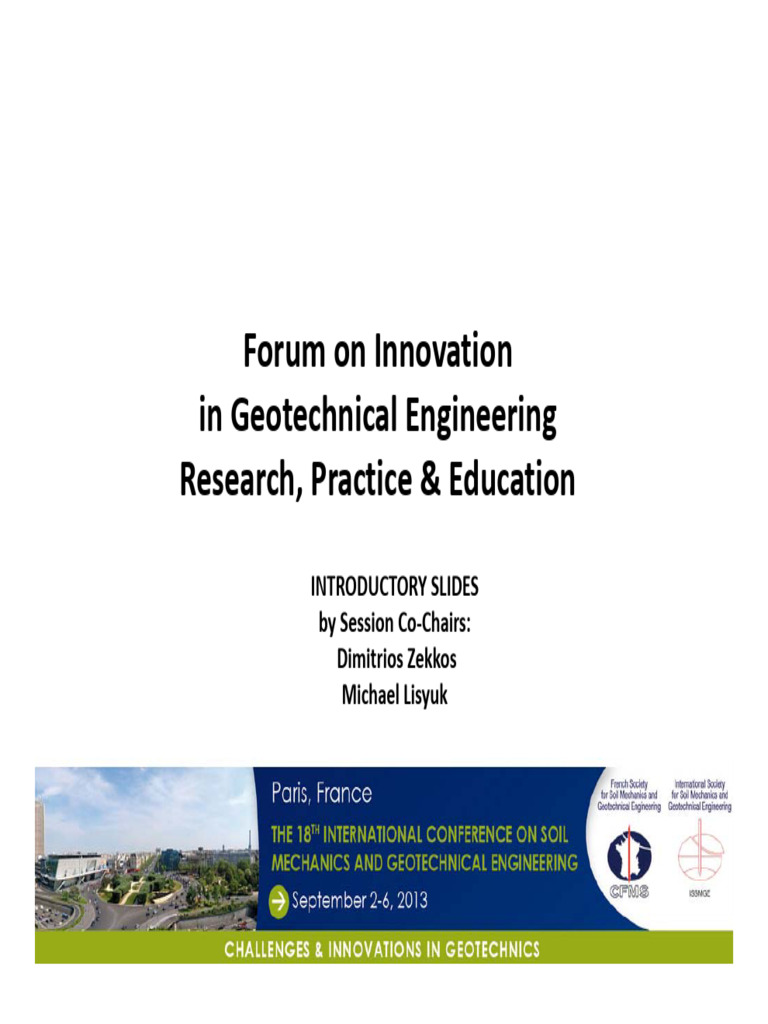 Paris ICSMGE Innovationsession Intro | PDF