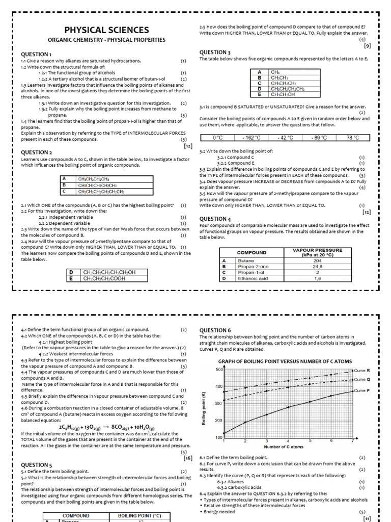 Organic Chemistry - Physical Properties | PDF
