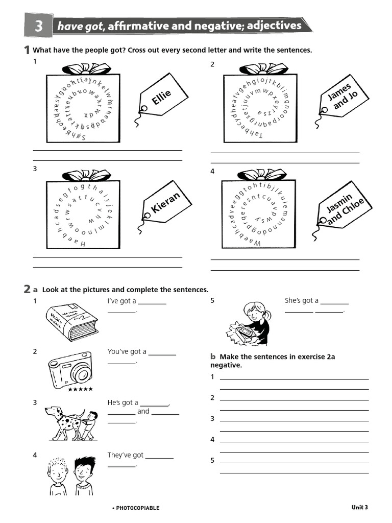 Project 4ed - Level 1 - Photocopiable Activities - Unit 3 | PDF