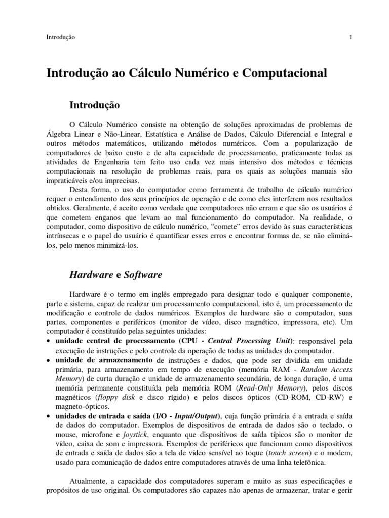 Cálculo Numérico Computacional | PDF | Linguagem de programação ...