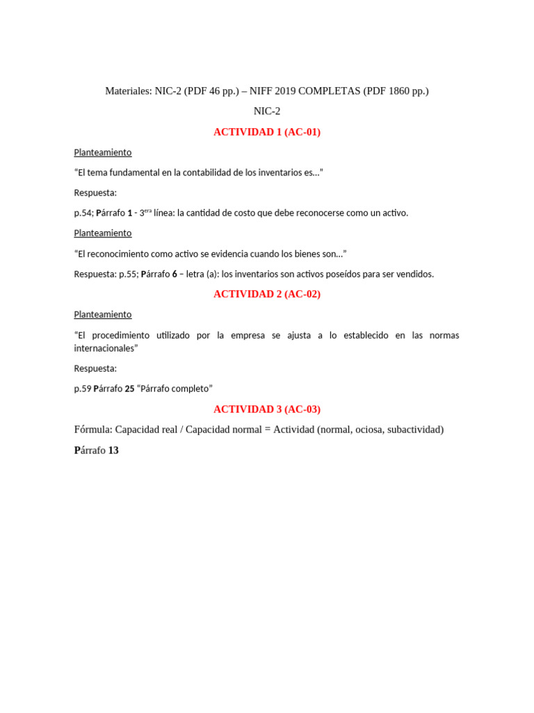 Nic 2 Desarrollo Hasta La Actividad N°4 Ac-04 | PDF | Sector privado ...