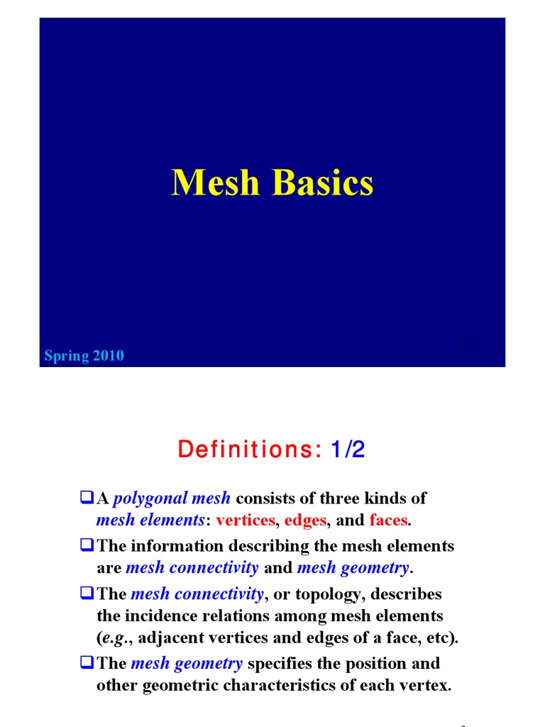 Mesh Basics | PDF | Manifold | Differential Geometry
