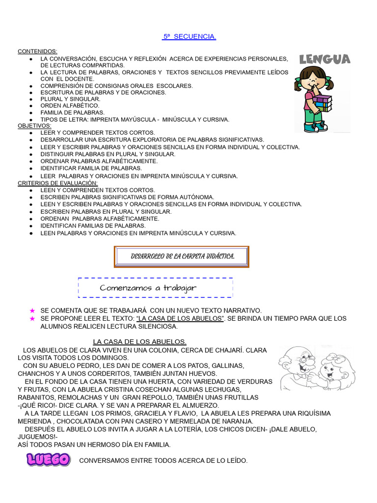 5º Secuencia Didáctica | PDF | Escritura | Comunicación escrita