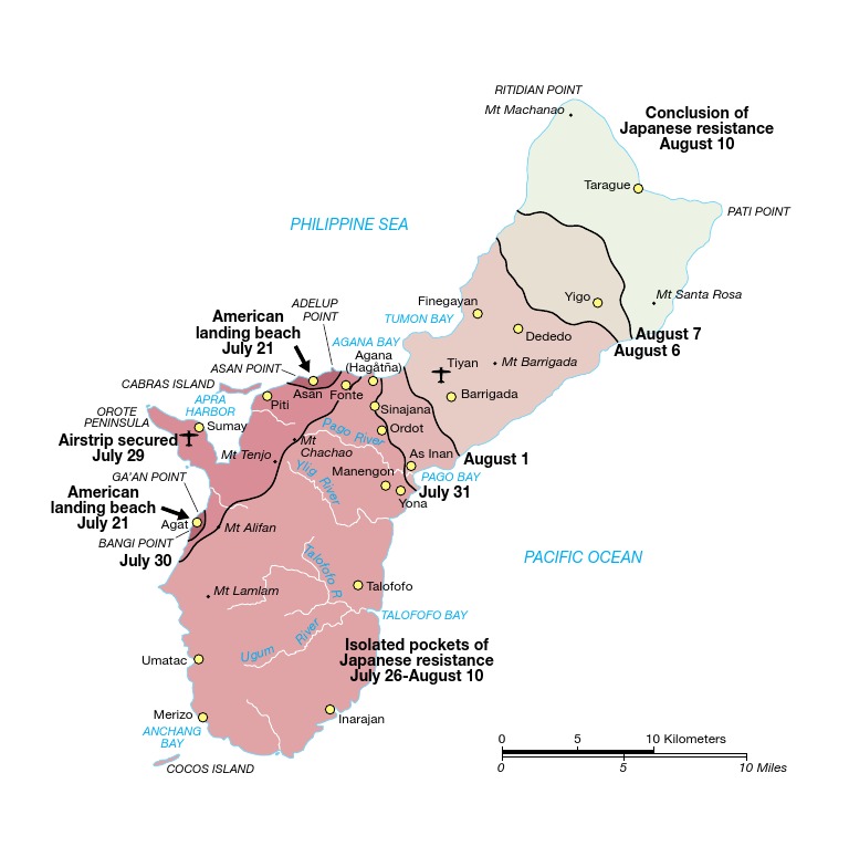 Guam Battle Map and Key Locations | PDF | Guam | Violence