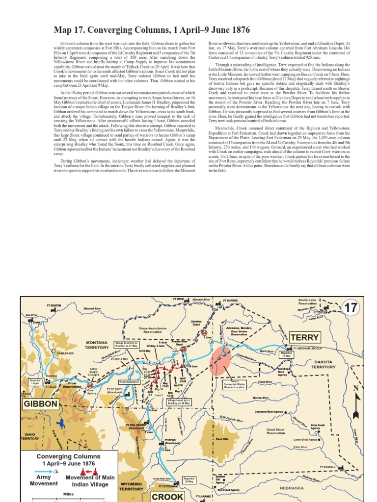 Military History Map of 1854-1890 - Atlas of The Sioux Wars, Part 2 | PDF | Battle Of The Little ...