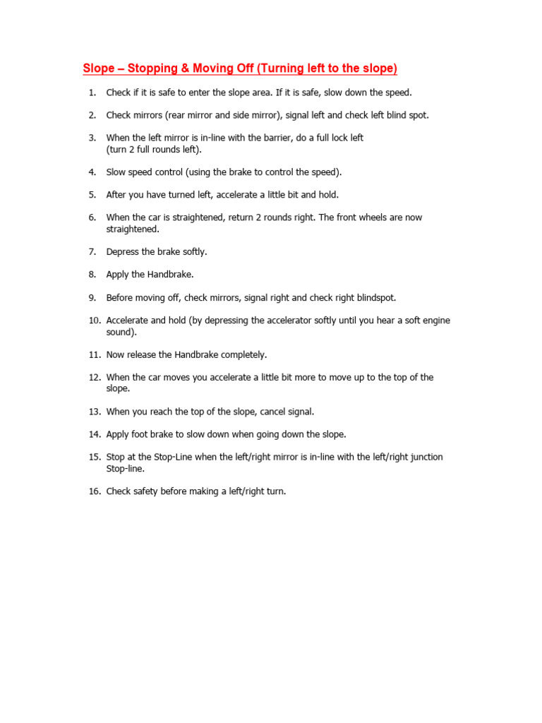 1705298168-Slope - Stop and Moving Off | PDF