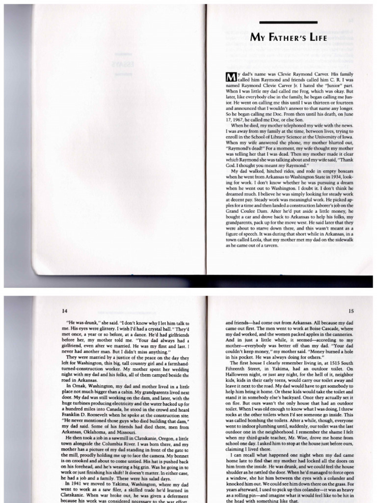 My Father's Life Raymond Carver | PDF