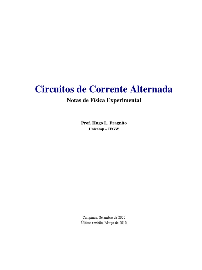 Impedancia Complexa | PDF | Circuitos em série e em paralelos | Rede ...