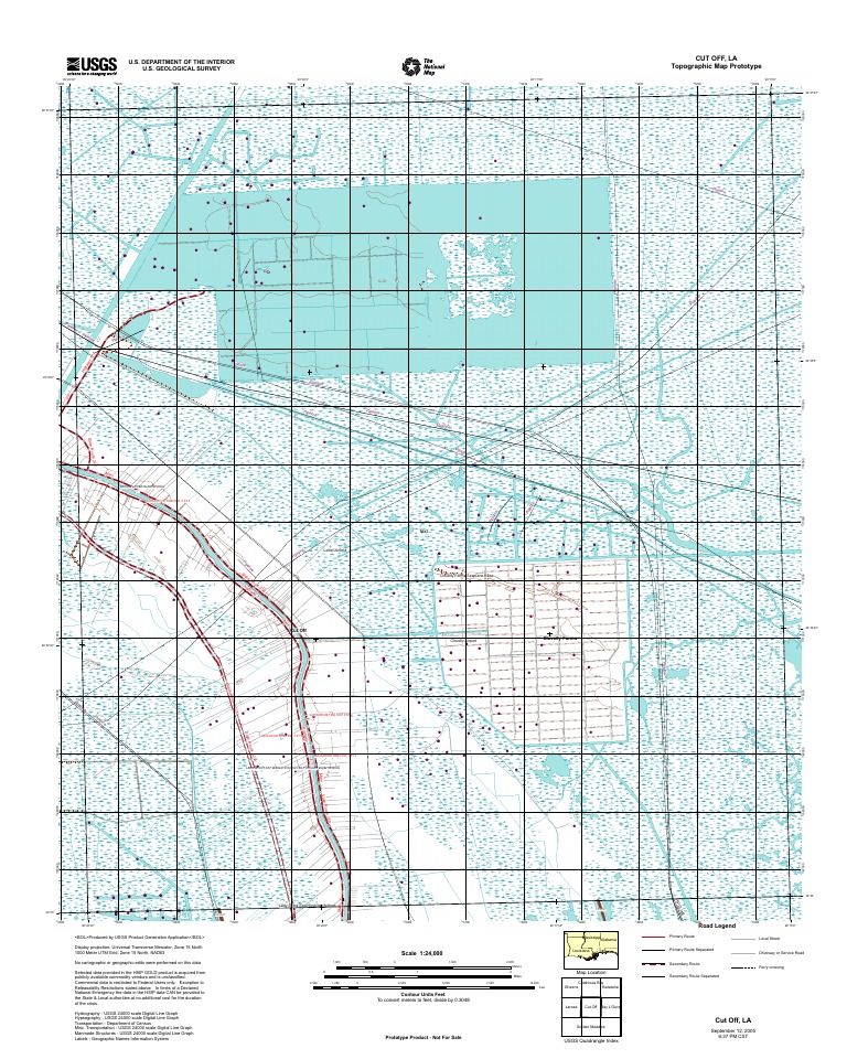 Topographic Map of Cut Off | Download Free PDF | United States ...