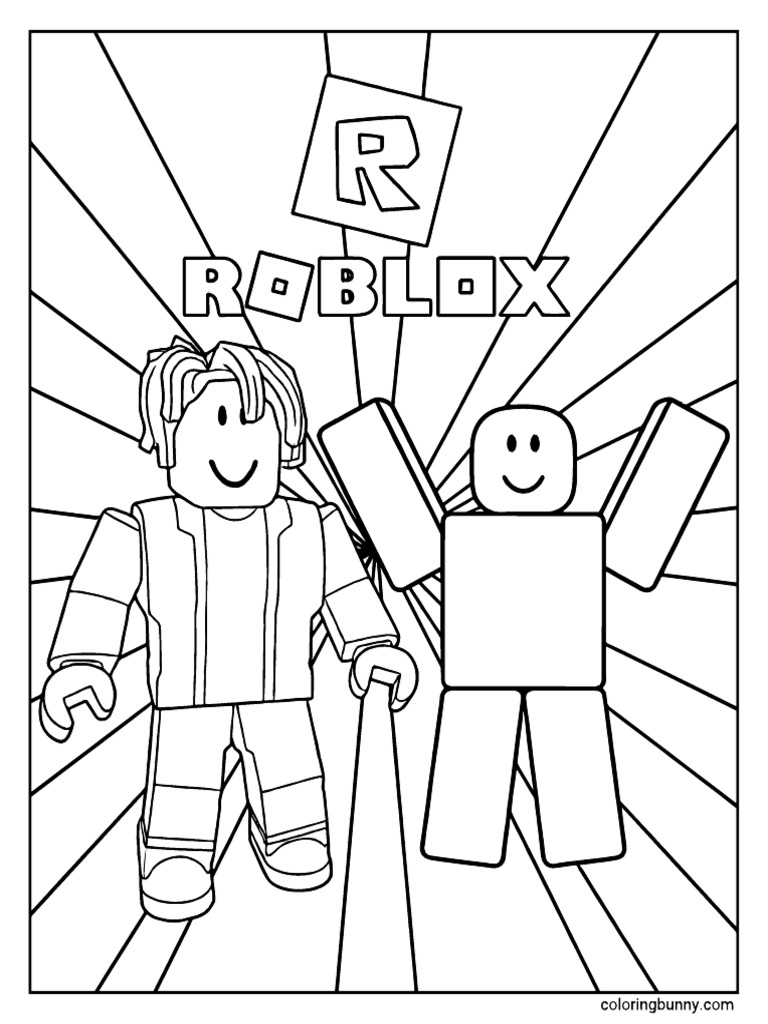 Roblox Bacon Hair and Noob Avatar Coloring Page | PDF