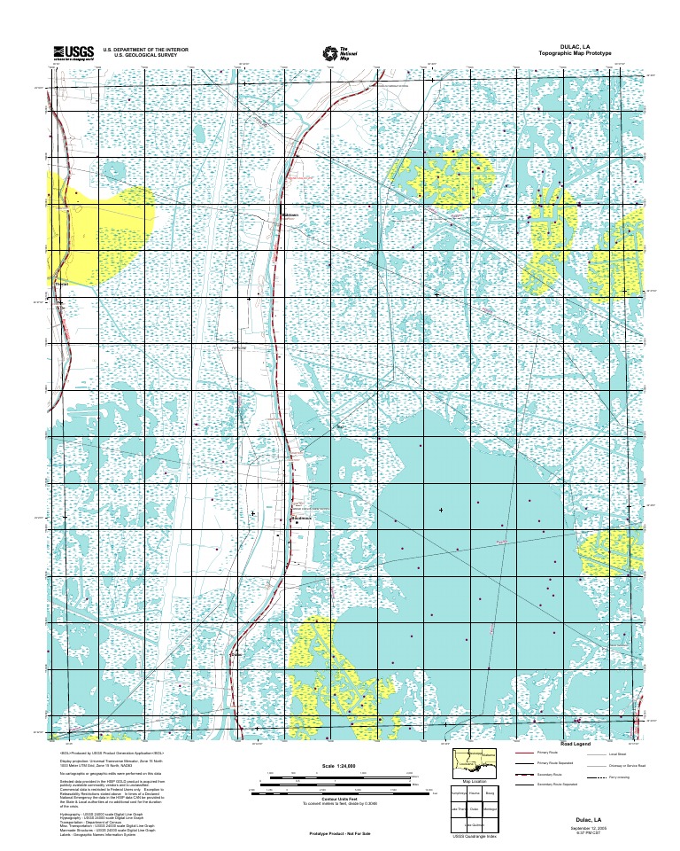 Topographic Map of Dulac, LA | PDF | United States Geological Survey ...