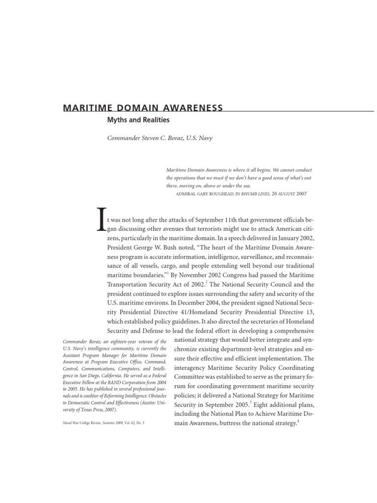 Understanding Maritime Domain Awareness | PDF | United States Navy | Navies