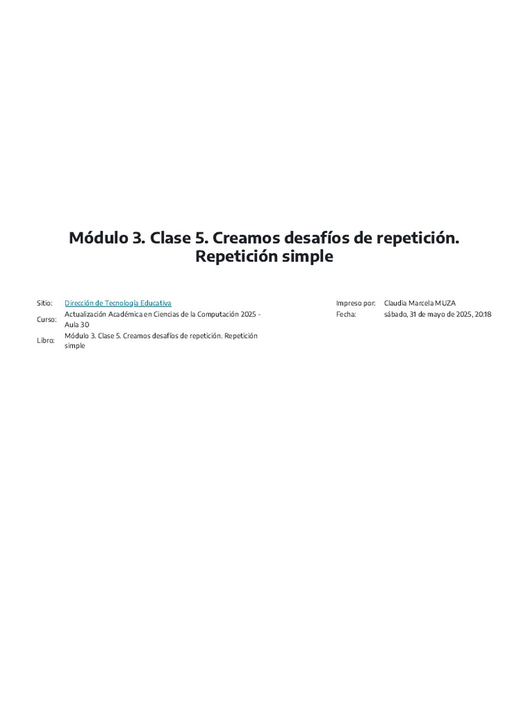Creamos desafíos de repetición. Repetición simple | PDF | Programación ...