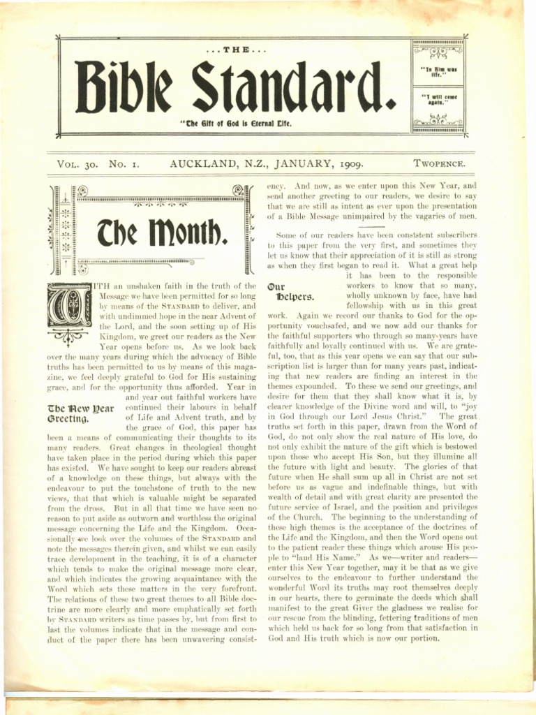Bible Standard January 1909 | PDF | Covenant (Biblical) | Salvation